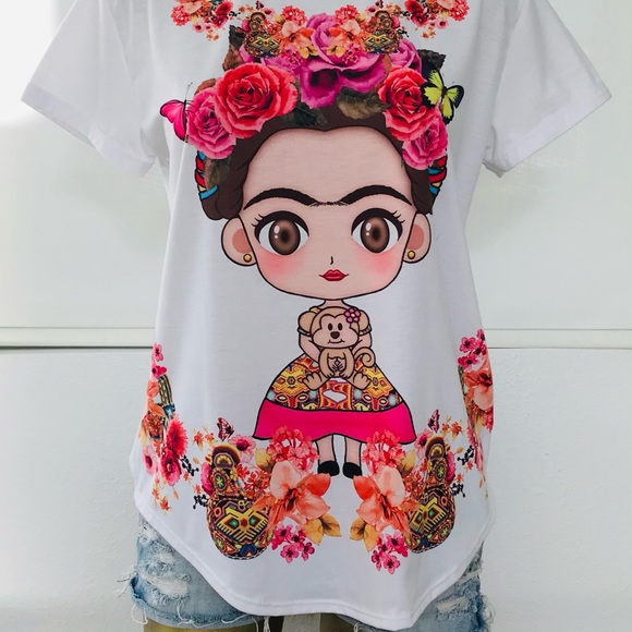 Tops | Nwot From Mexico To You Frida Kahlo Wearable Art Print Top Size ...